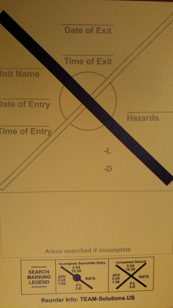 Pre-Printed FEMA Search Marking Sticker - Disaster Decal