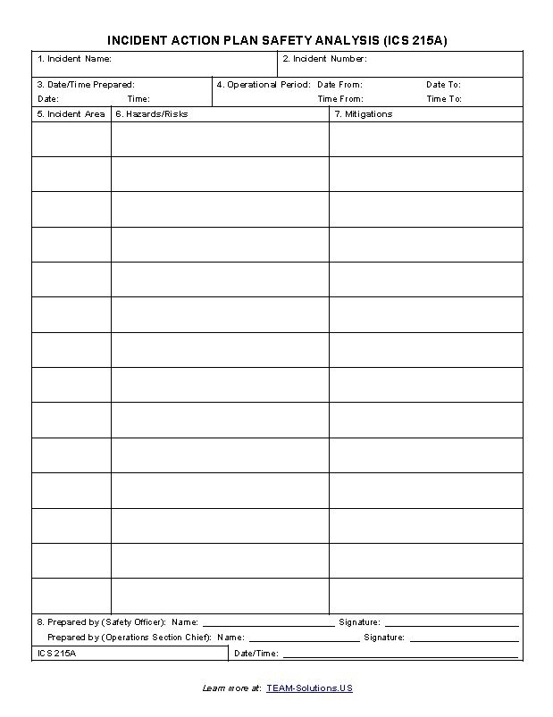 ICS 215a IAP Safety Analysis