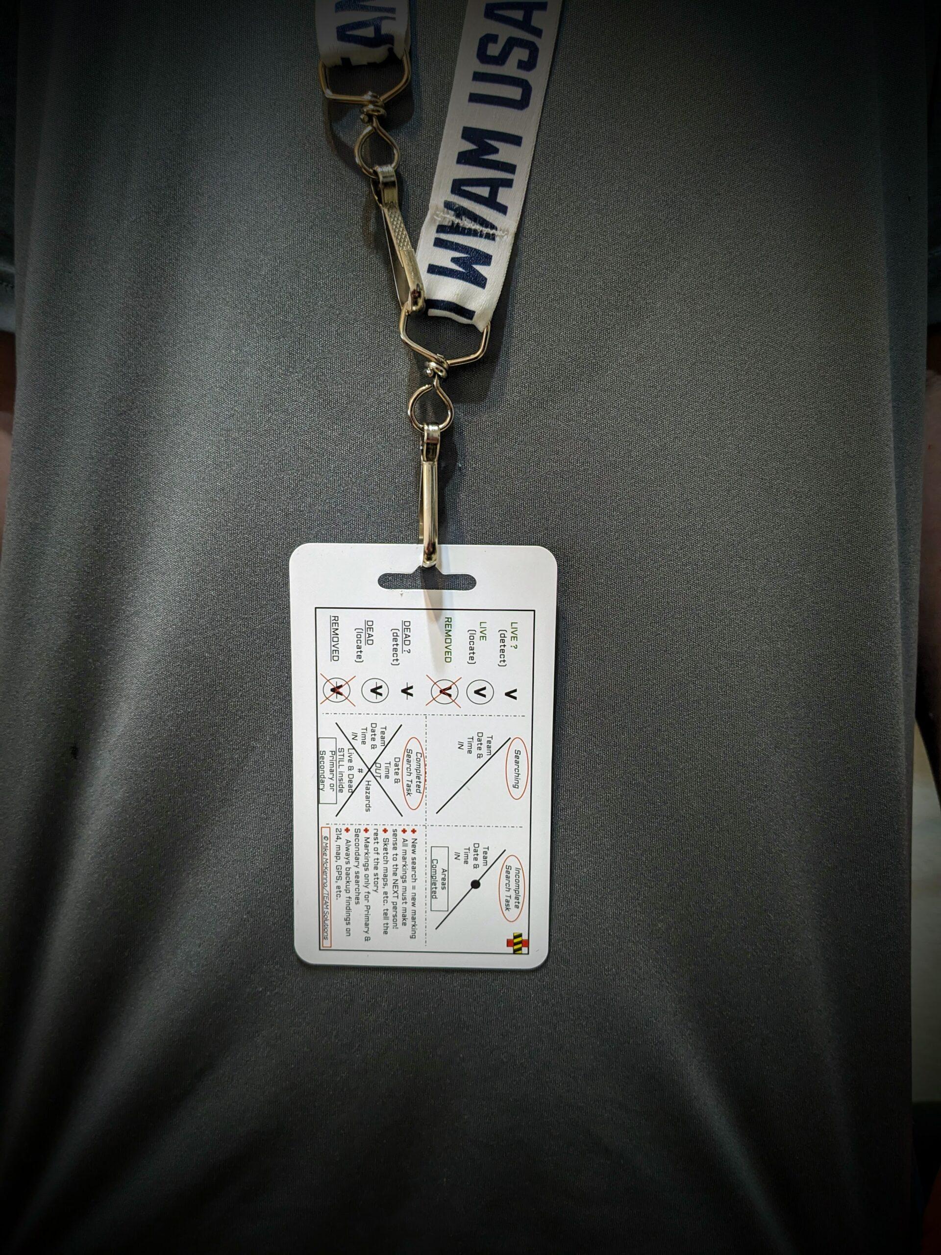 Search & Rescue Pocket Card - hard copy > TEAM Solutions