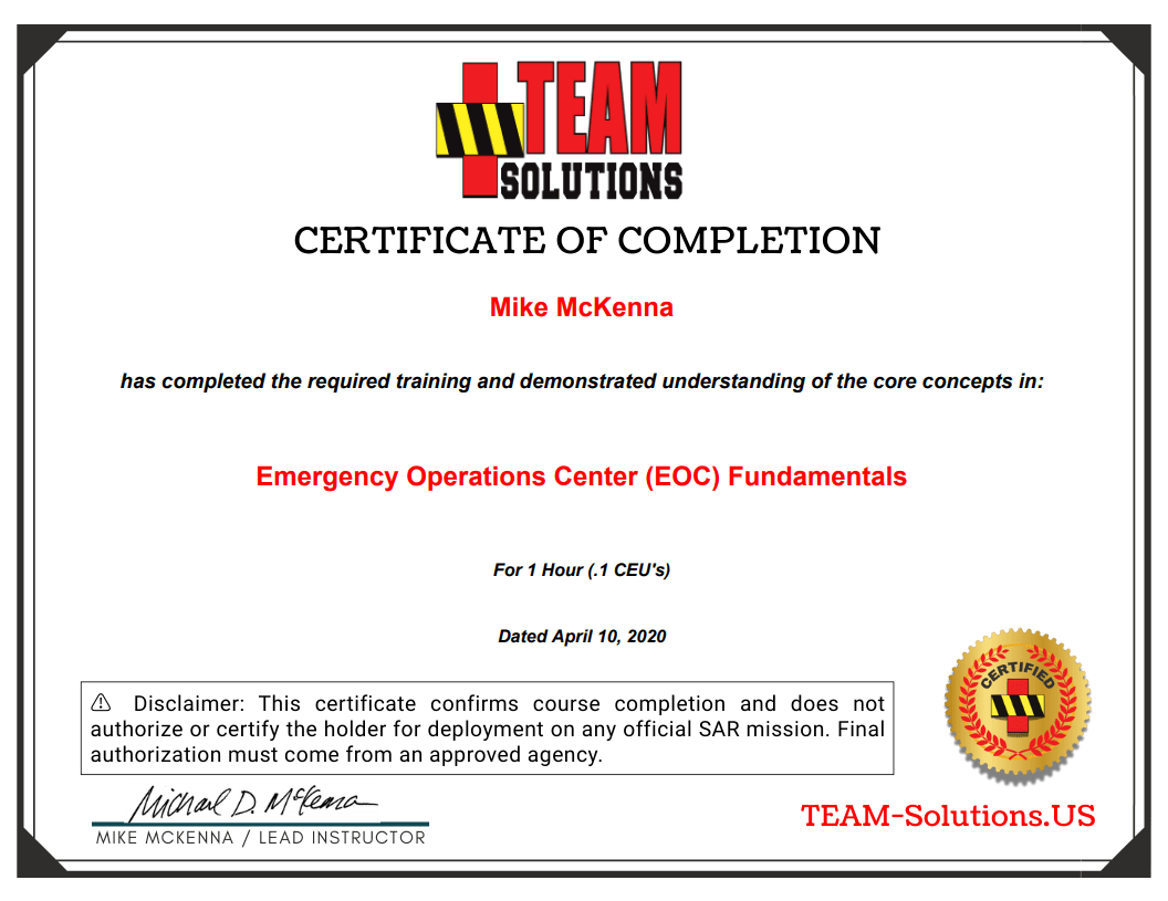 Emergency Operations Centers (EOC) by TEAM Solutions